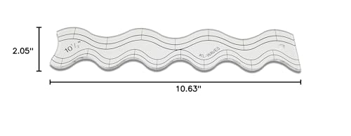 YICBOR Wave Edge Quilting Ruler Template - Clear Wave Quilter's Ruler for Domestic Sewing Machine