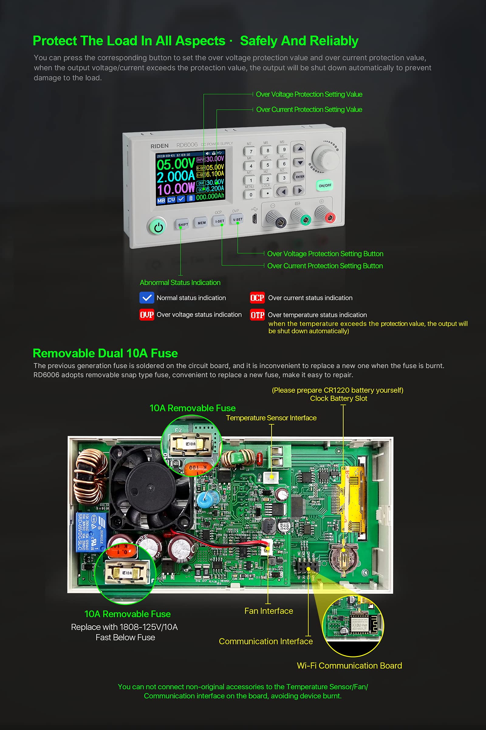 RD RD6006W 60V 6A DC DC Step Down Power Supply Whole Set not Assembled (RD6006W+S400 case+ 400W PSU)