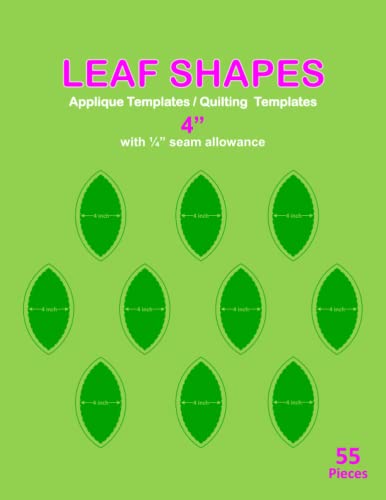 4" Applique Templates / Quilting Templates: 55 Pieces, 4 Inch Leaf Shape/Orange Peel Quilt Template (with 1/4" Seam Allowance) to 'Cut Out' for ... | Quilts, Craft, DIY Projects, Design