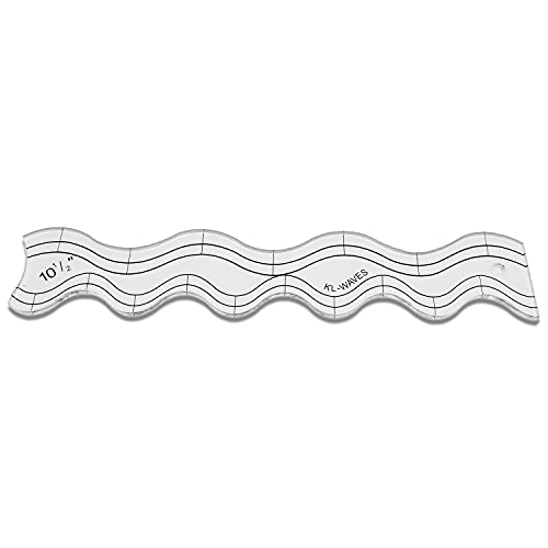 YICBOR Wave Edge Quilting Ruler Template - Clear Wave Quilter's Ruler for Domestic Sewing Machine
