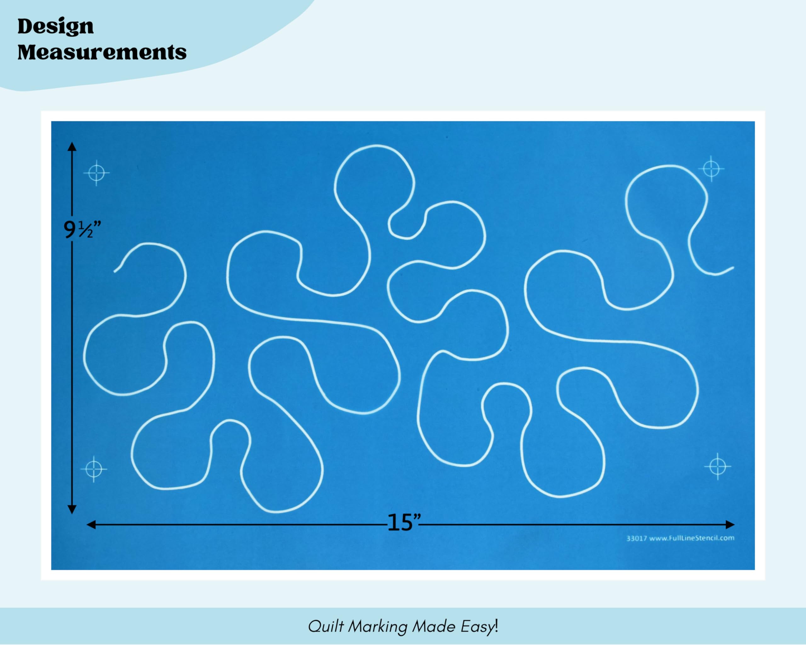 Full Line Stencil - Big Stipple Meander - Edge to Edge Stencil, Continuous Line Template for Free Motion Quilting, Long-Arm Quilting (33017)