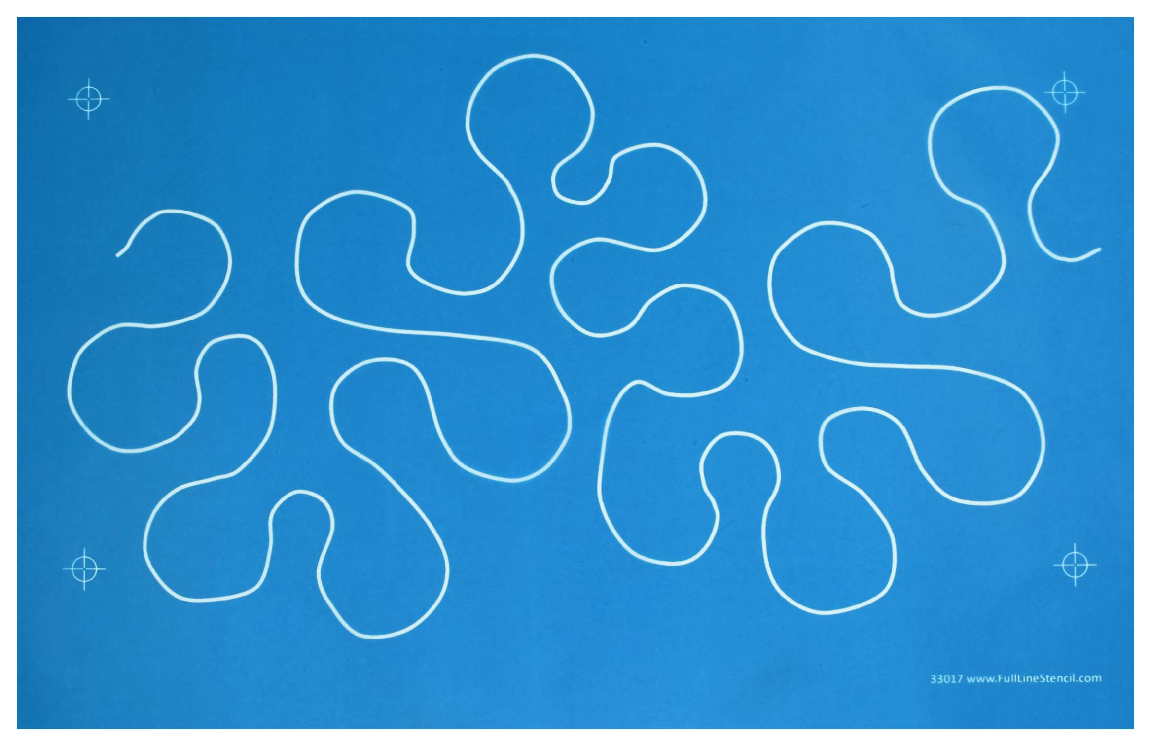 Full Line Stencil - Big Stipple Meander - Edge to Edge Stencil, Continuous Line Template for Free Motion Quilting, Long-Arm Quilting (33017)
