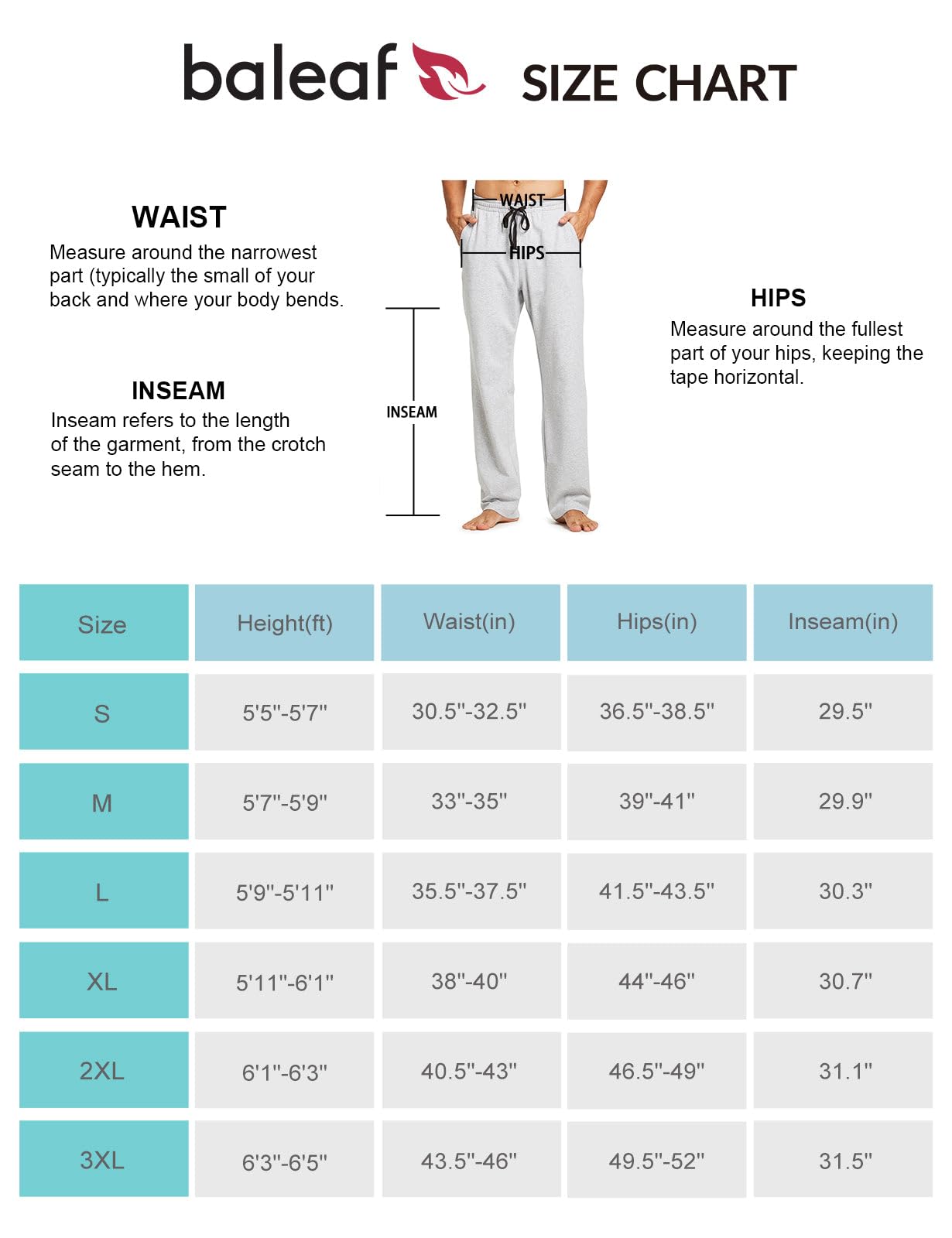 BALEAF Men's Sweatpants Casual Lounge Cotton Pajama Yoga Pants Open Bottom Straight Leg Male Sweat Pants with Pockets Light Gray M