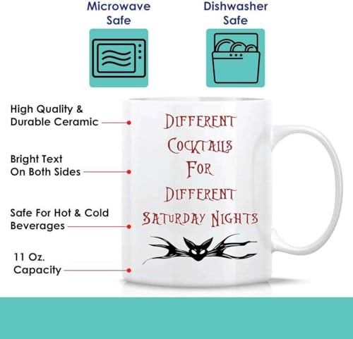Cocktail Lovers Gift for Birthdays & Christmas, Great for Holy Saturday Nights - Navy Multicolor Unisex Sweat, 11 Oz White Ceramic Coffee Mug