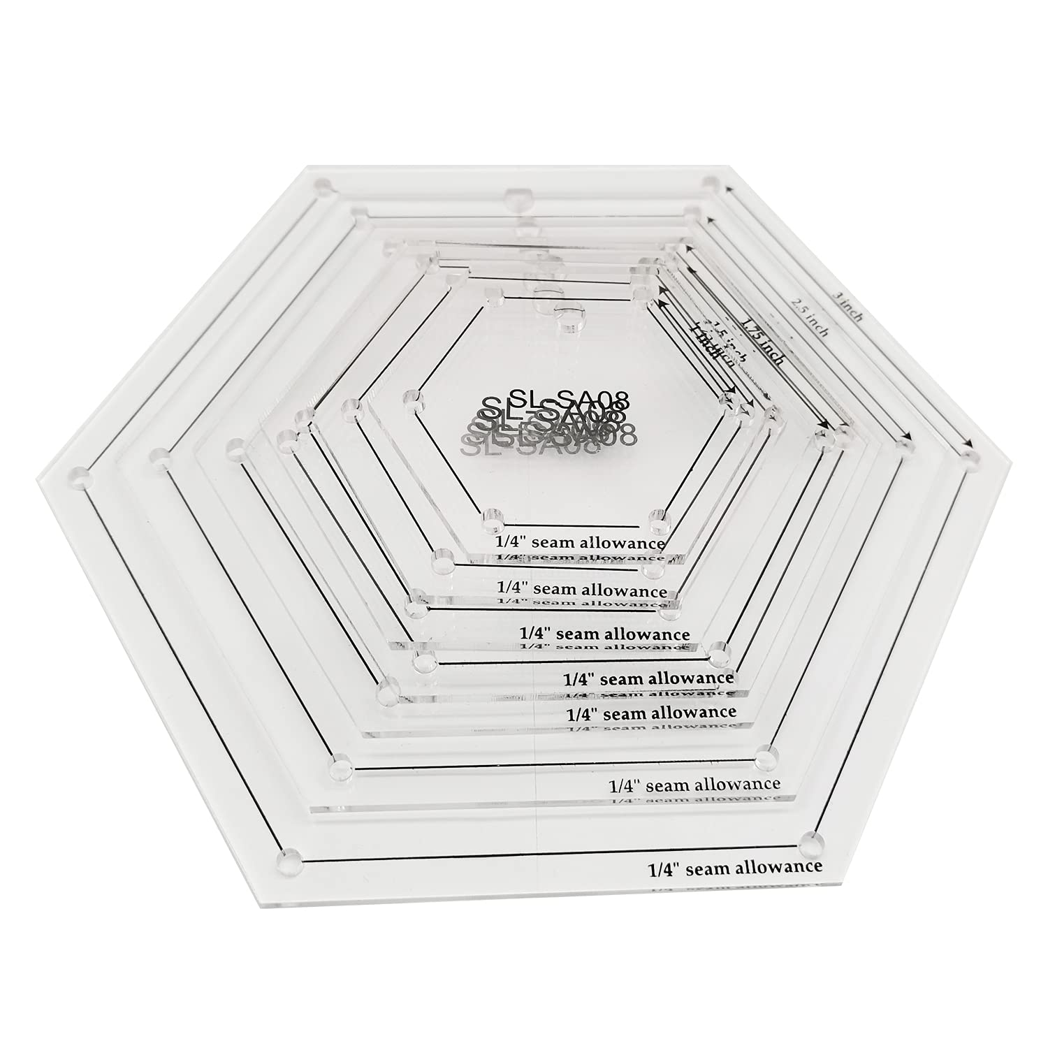 YICBOR Mini Hexagon Quilting Template for Domestic Sewing Machine 1 Set = 8pcs#SL-SA08
