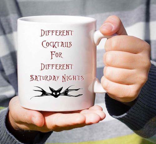 Cocktail Lovers Gift for Birthdays & Christmas, Great for Holy Saturday Nights - Navy Multicolor Unisex Sweat, 11 Oz White Ceramic Coffee Mug