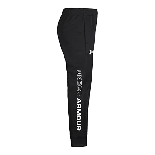Under Armour Boys Brawler Joggers, Sweatpants with Elastic Waistband & Pant Leg Logo Design, Black