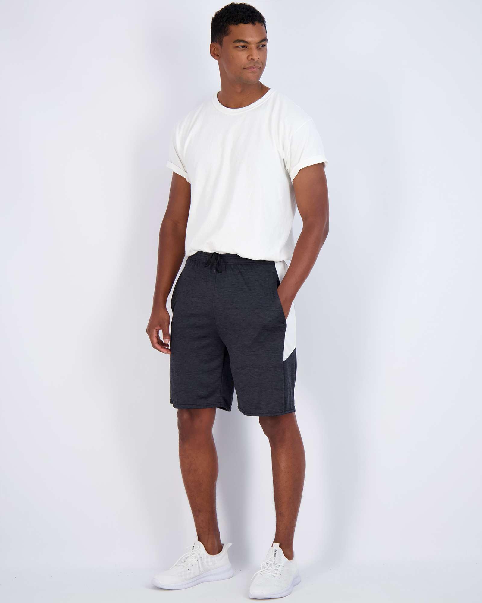 5 Pack Men’s Active Quick Dry Fit Short Pockets Athletic Running Gym Basketball Workout Activewear Sports Men, Set 2, M, Pack of 5