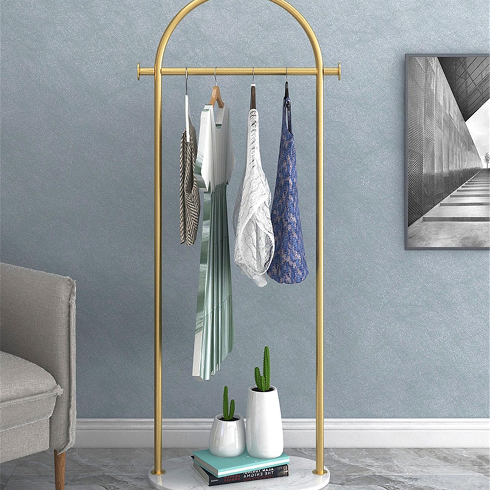 Modern Clothes Rail,Clothing Garment RacksClothes Rack with Iron Brackets and Marble Base, Tall Clothing Racks for Bedroom(Size:50 * 33 * 170CM,Color:D)