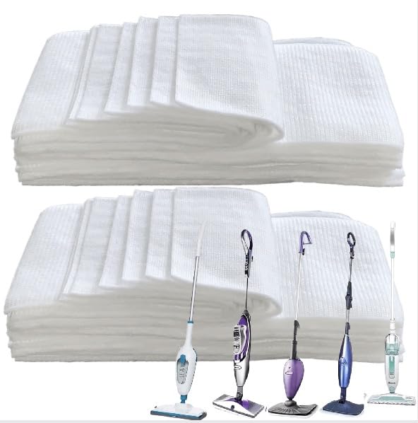 50 Pack 12 inch Disposable Mop Pads for Shark Steam Mop, Compatible with Shark Sanifiber, Ocedar Promist Spray Mop, Swiffer Wetjet Mop, Black+Decker Steam Mop