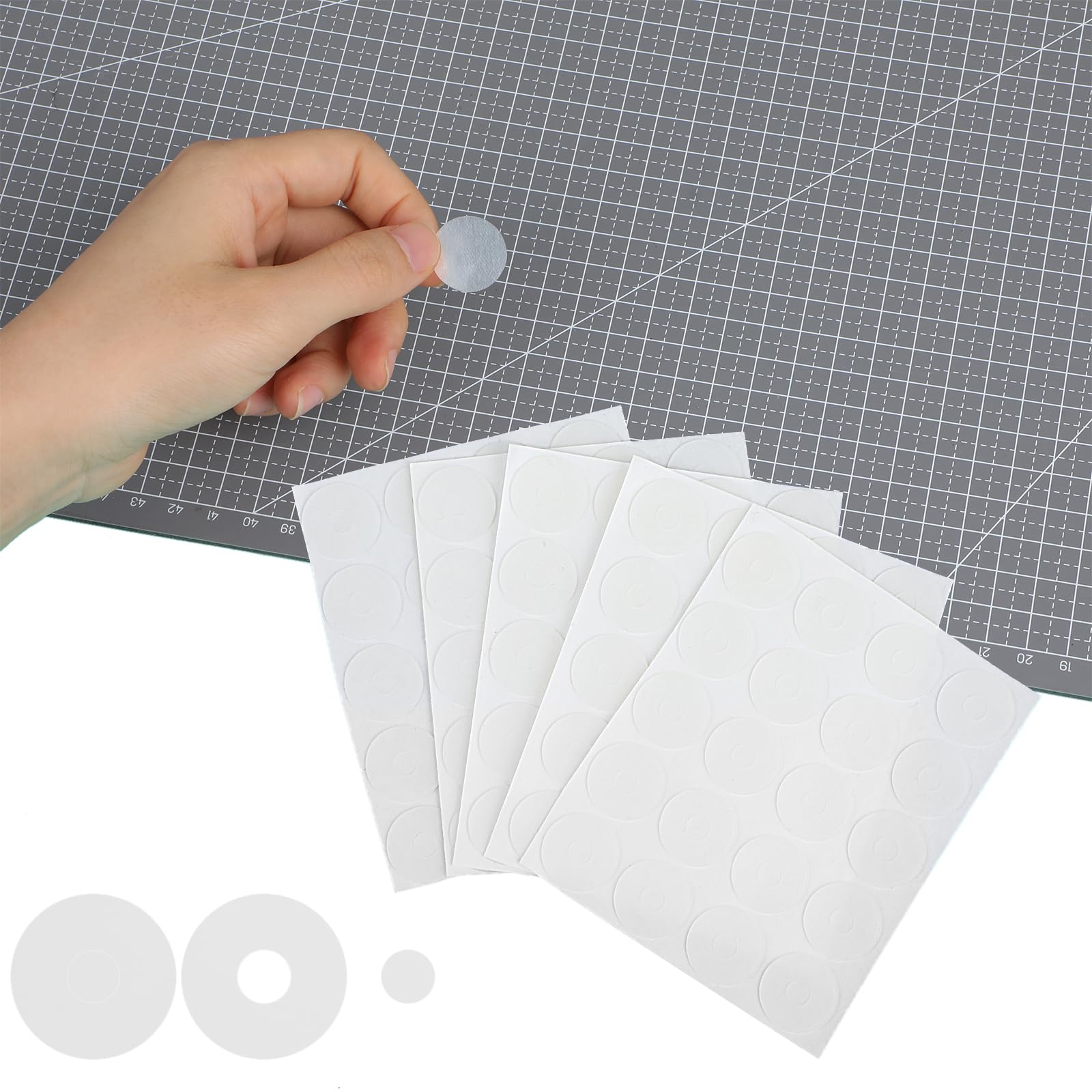 100 Pieces Ruler Grips, Transparent Strong Adhesive Silicone Ruler Rings for Quilting Rulers Quilt Templates for Sewing Rulers Quilting Templates 3/4 Inch and 1/4 Inch