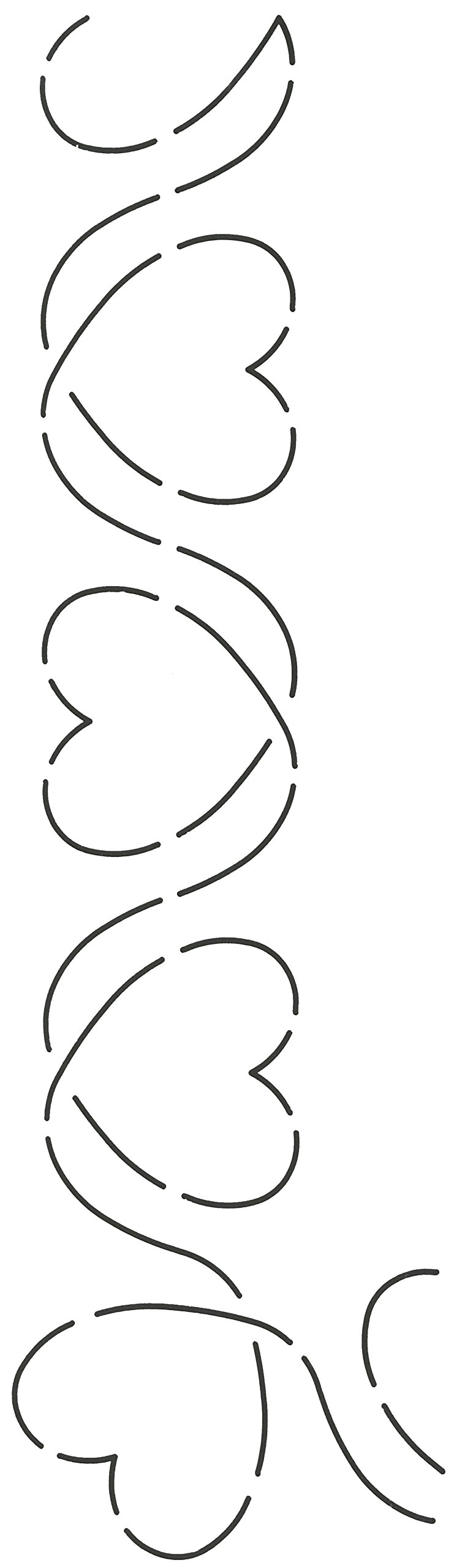 Quilting Creations Scrolling Hearts Border Quilt Stencil, 2-1/2"
