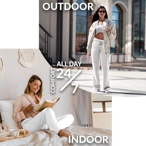 Sexy Basics Women's 2 Pack Ultra Soft French Terry Cotton Drawstring Yoga Lounge Long Pants (2 Pack- Heather Mint/Powder Blue, Small)