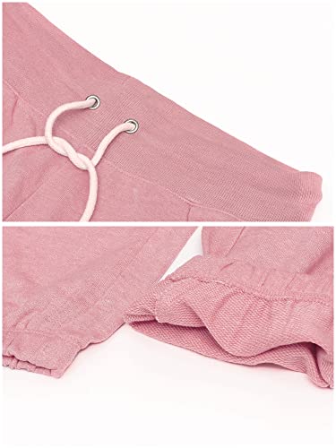 U.S. Polo Assn. Essentials Womens Basic Sweatpants with Pockets - French Terry Jogger Sweats (Mauve, Large)