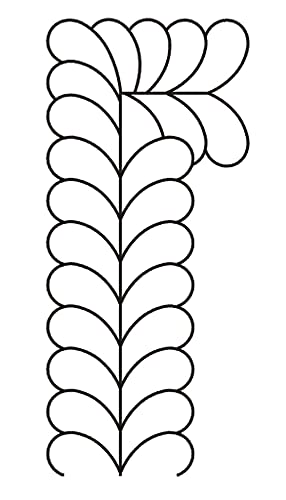 Border and Corner Feather Quilting Stencils - with Square Block Stencil - 3 Quilting Plastic Quilt Stencil Set for Borders, Background, Patterns - for Machine and Hand Quilting - with Guide