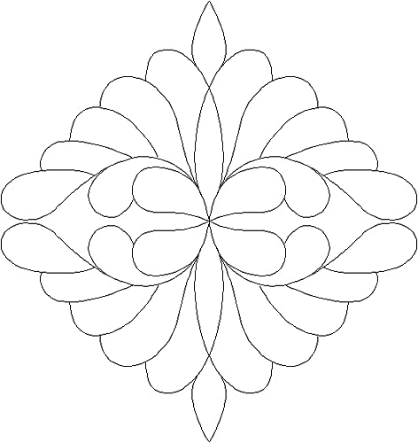 Border and Corner Feather Quilting Stencils - with Square Block Stencil - 3 Quilting Plastic Quilt Stencil Set for Borders, Background, Patterns - for Machine and Hand Quilting - with Guide