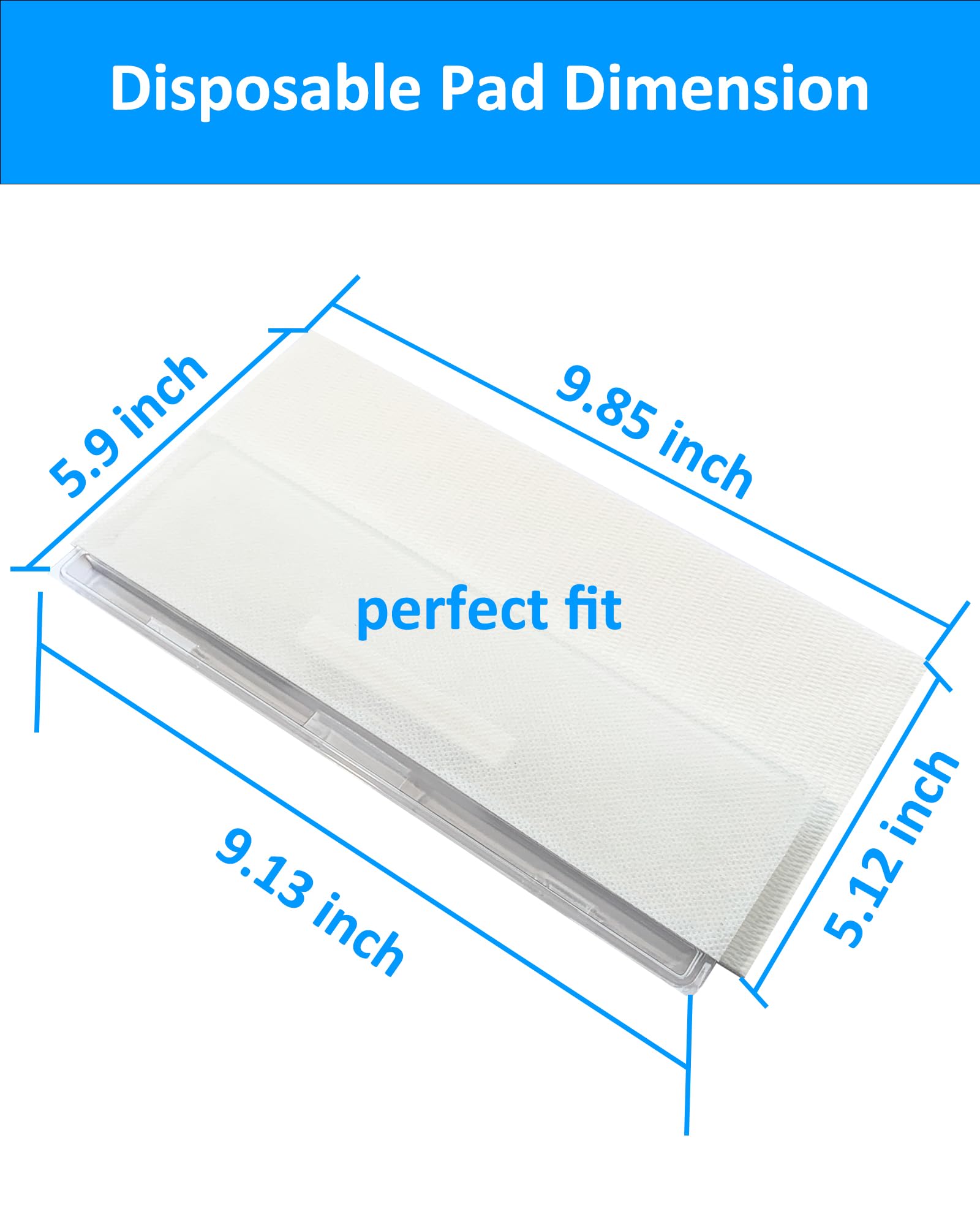 Portek Vac Mop Replacement Pads for Shark VACMOP VM252 VM250 VM200 VM190 VMP30, Upgrade Disposable Vacmop Pad Refills (10 Count, White)