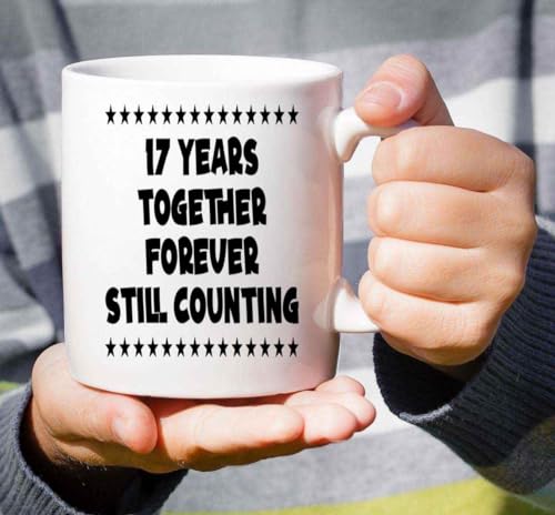 17 Years Together Forever Gifts - Gift for Couples on Grey Multicolor Unisex Sweat and 11 Oz White Ceramic Coffee Mug