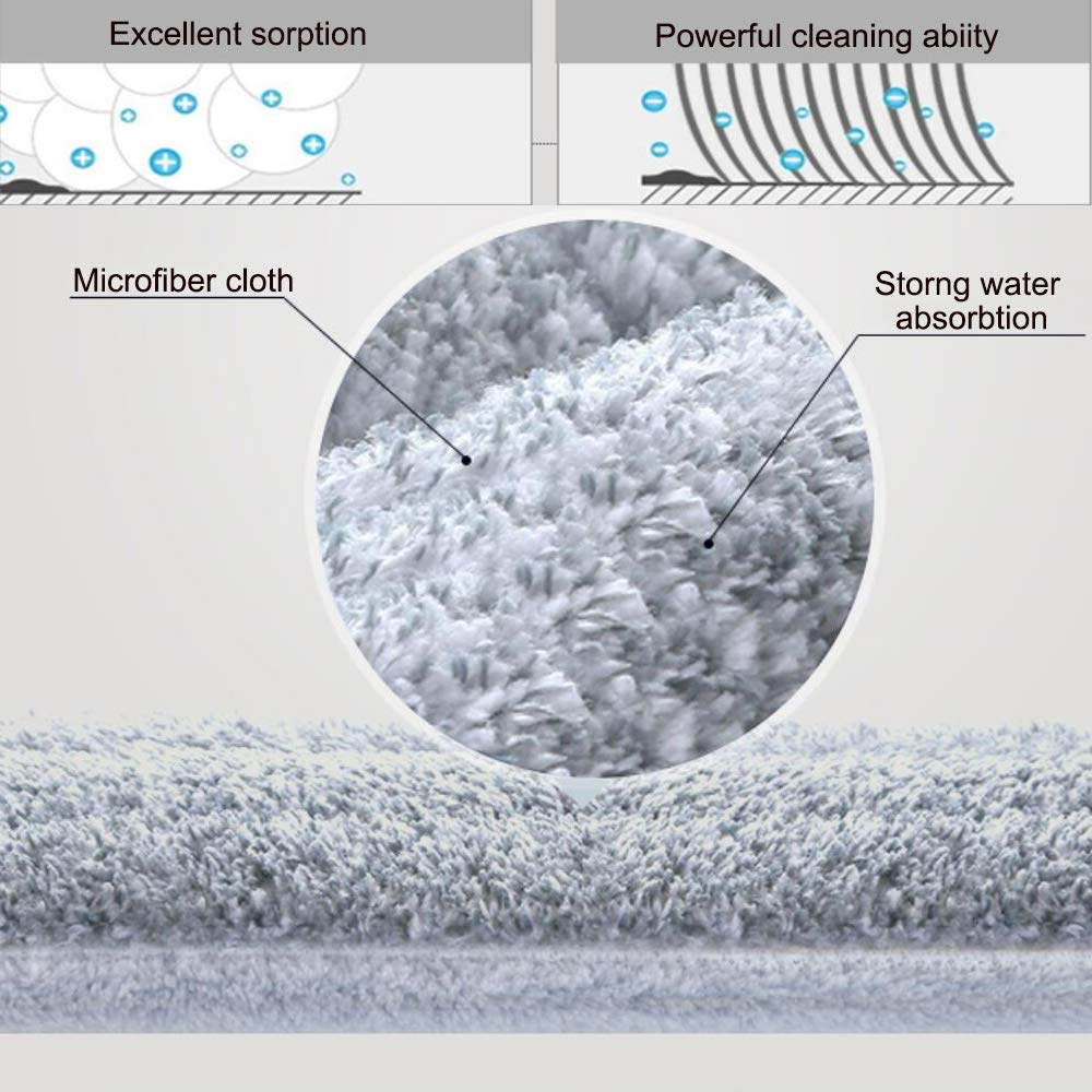 Heavy Duty Microfiber Floor Mop - Reusable Mop Head Kit, 6 Pack, 15 inch, Gray