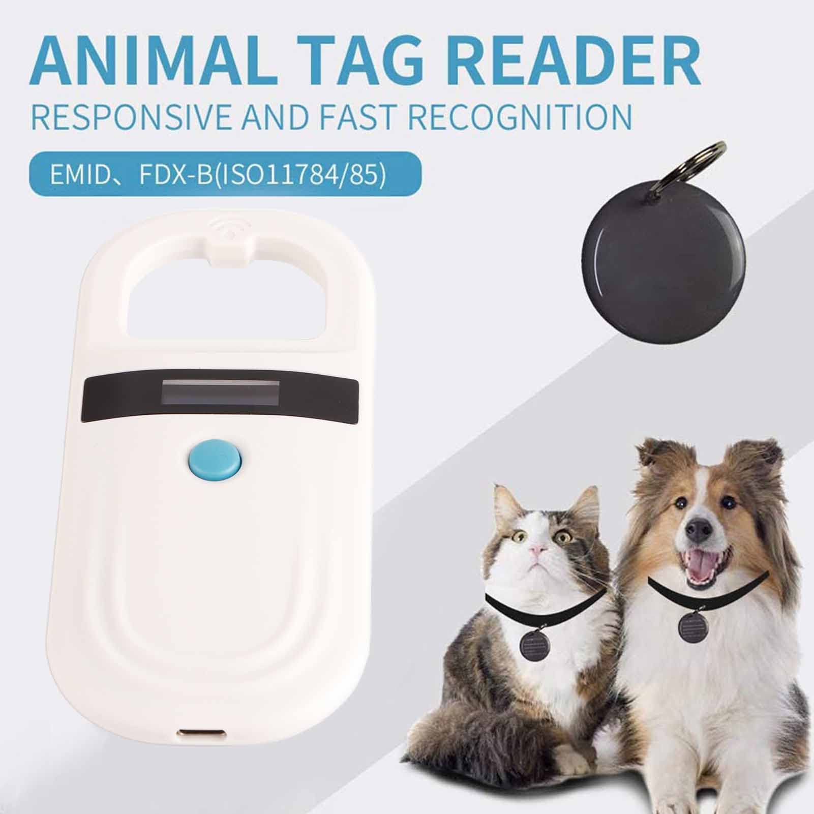 SYH&AQYE Rechargeable Animal Chip ID Scanner, Pet Microchip Scanner Display Support FDX B ISO11784 / 11785 EMID Handheld Reader for Animal Pet Dog Cat