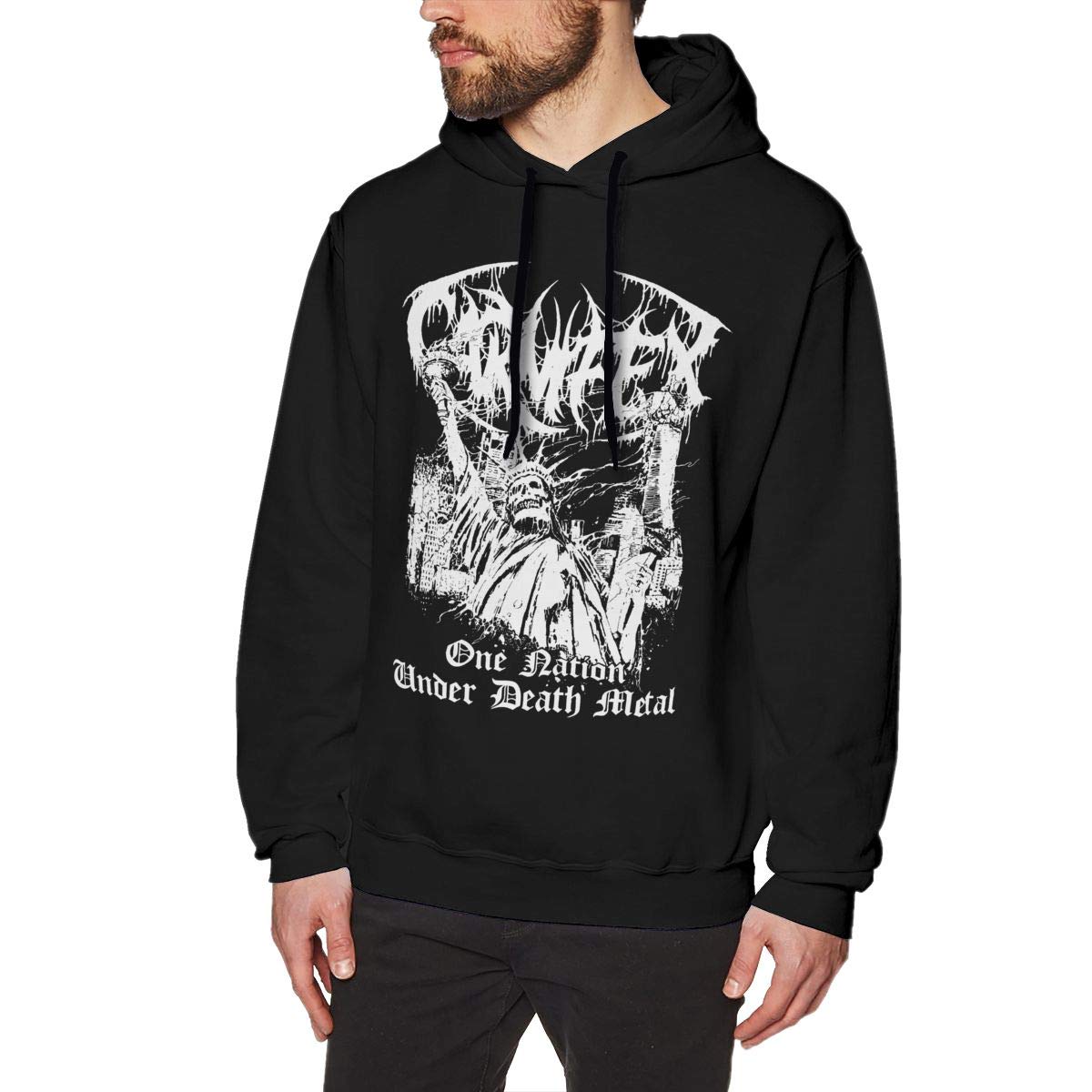 DamonRHalpern Carnifexs Men's Hoodies Sweater Fashion Long Sleeve Top No Pocket Hoodies Hooded Sweatshirt XL Black
