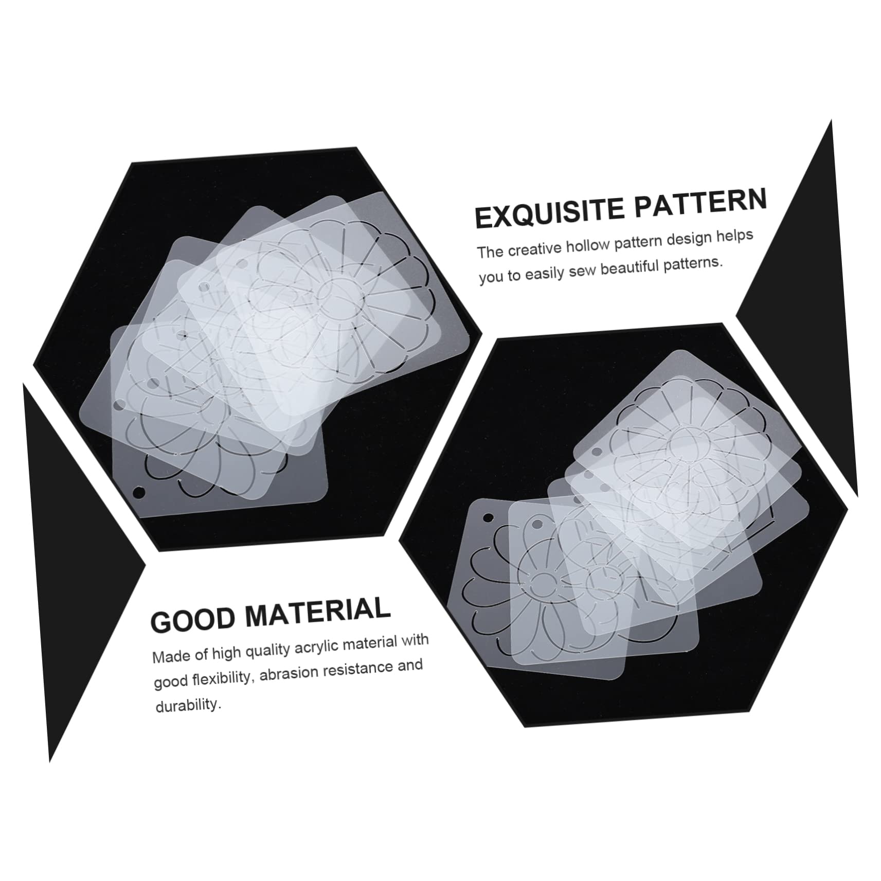 VILLCASE 12 Pcs Quilting Tracing Board Clothing Quilting Stencil Quilting Cutting Template Clothes Sewing Template Quilling Tool Embroidery Tools Quilting Ruler for Fabric Patchwork Acrylic