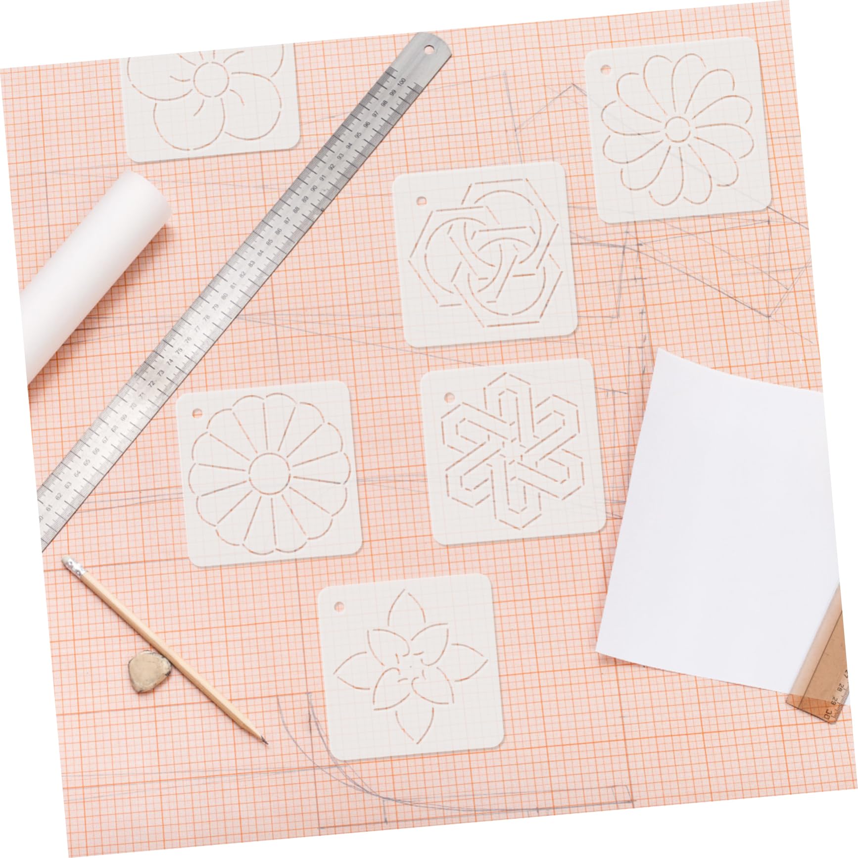 VILLCASE 12 Pcs Quilting Tracing Board Clothing Quilting Stencil Quilting Cutting Template Clothes Sewing Template Quilling Tool Embroidery Tools Quilting Ruler for Fabric Patchwork Acrylic