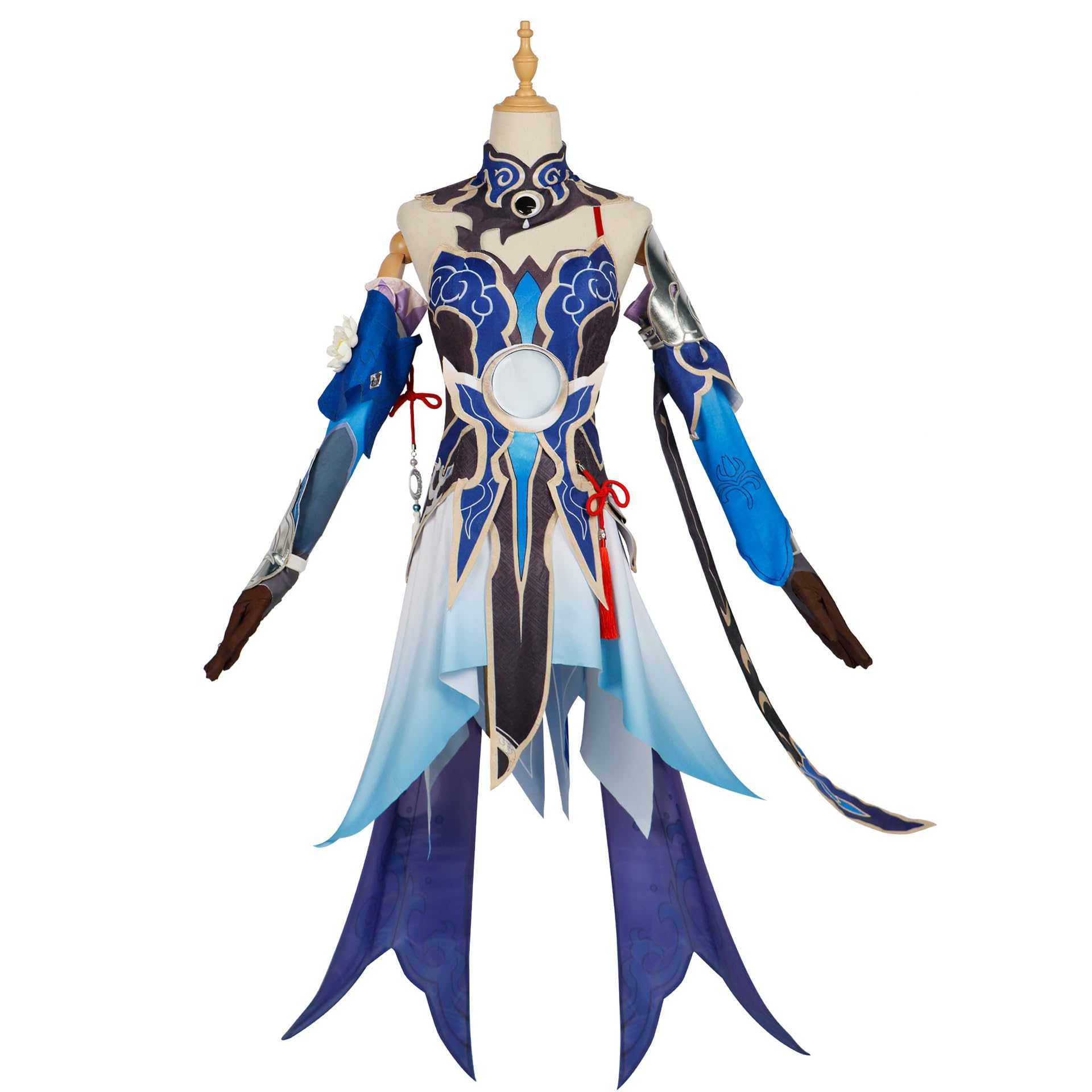XiongXiongLe Honkai Star Rail 3 JingLiu Cosplay Costume Uniform Full Dress Set Halloween Suits for Girls Cos Party Festival Comic Con Christmas(Adult Costumes,S)