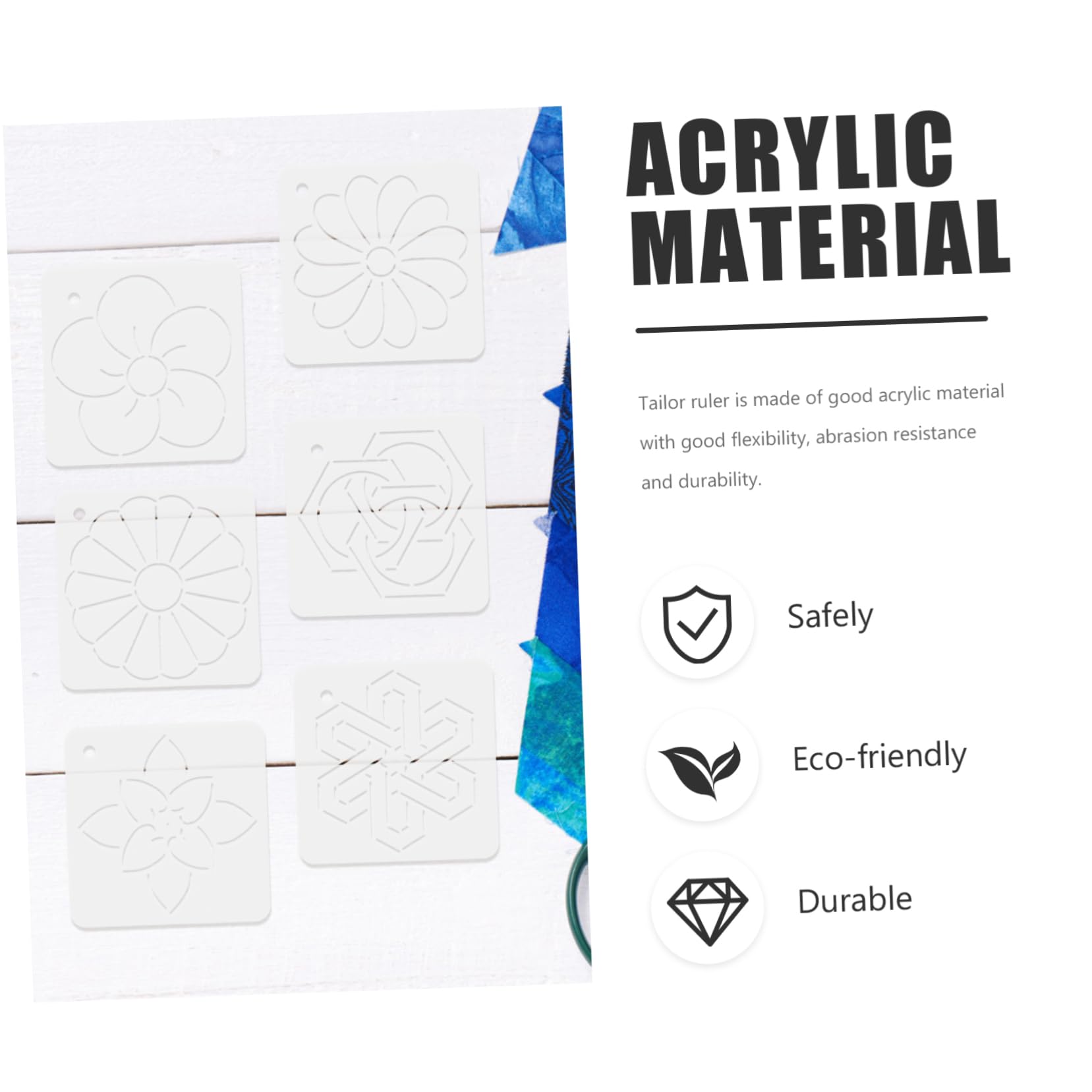 VILLCASE 12 Pcs Quilting Tracing Board Clothing Quilting Stencil Quilting Cutting Template Clothes Sewing Template Quilling Tool Embroidery Tools Quilting Ruler for Fabric Patchwork Acrylic