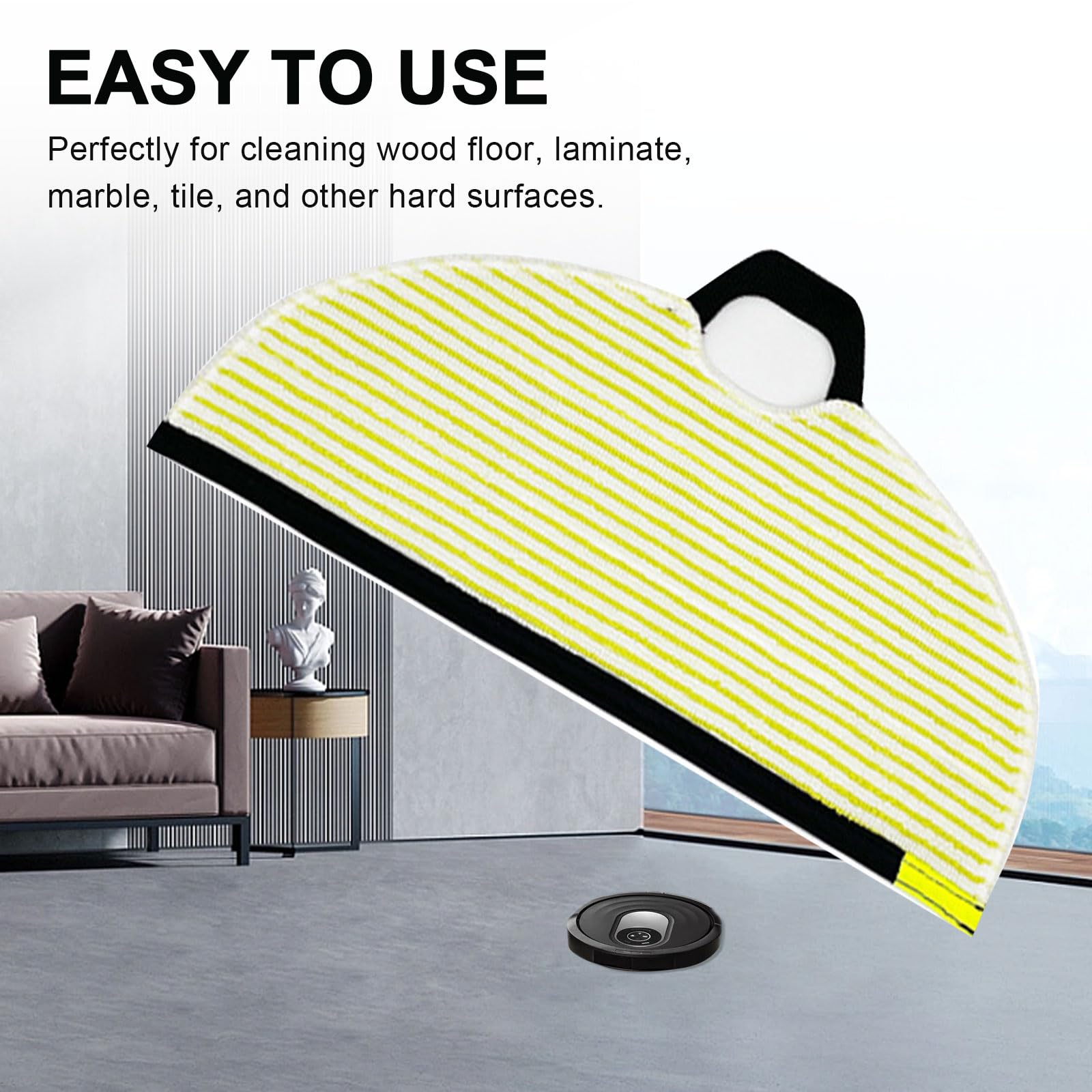 HIFROM RV2001WD Replacement Mop Pads Compatible with Shark RV2001WD RV2002WD AV2001WD RV2000WD Robot Vacuum,Shark Vacmop Pads Refills 4 Pack