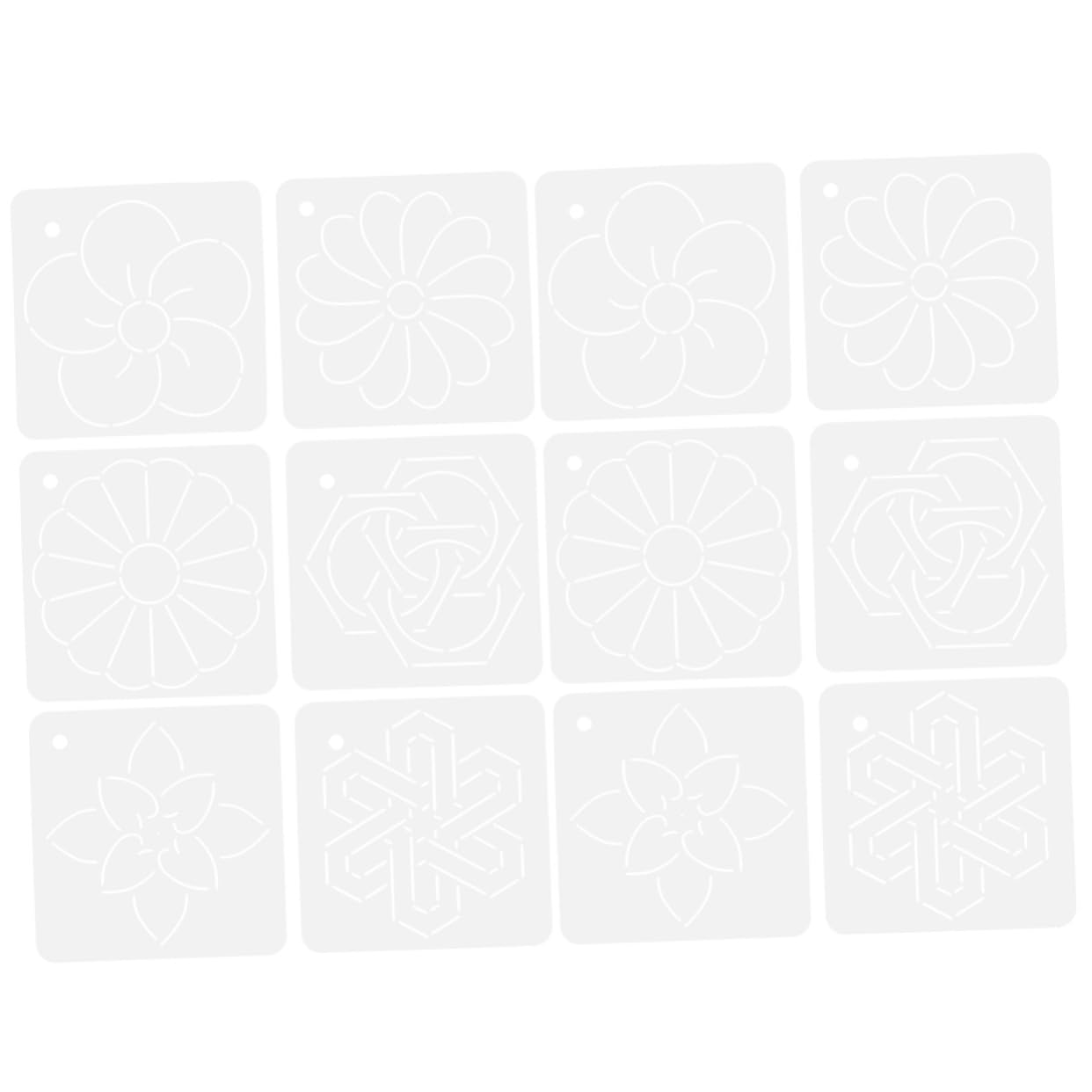 VILLCASE 12 Pcs Quilting Tracing Board Clothing Quilting Stencil Quilting Cutting Template Clothes Sewing Template Quilling Tool Embroidery Tools Quilting Ruler for Fabric Patchwork Acrylic