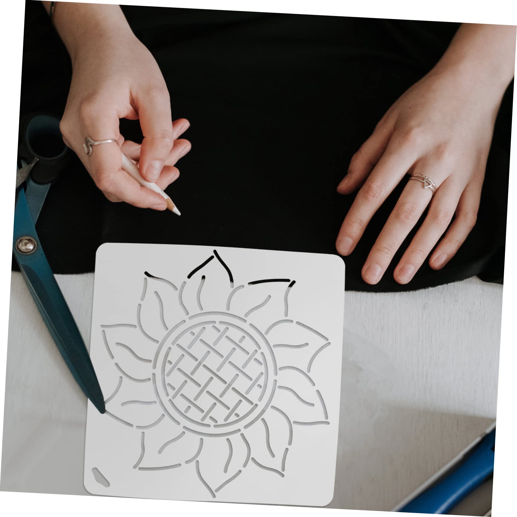 TEHAUX Embroidery Template Embroidery Stencils Multipurpose Tool Embroidery Tools Embroidery Accessories Patchwork Stencil Tailor Craft Tool DIY Clothing Stencil Pp Quilting Sewing Tools