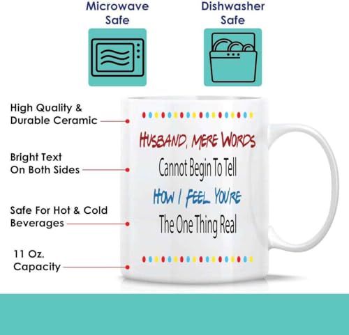 Husband Gift Ideas for Wedding Anniversaries - Couples Married Christmas - & Multicolor Unisex Sweat, 11 Oz White Ceramic Coffee Mug
