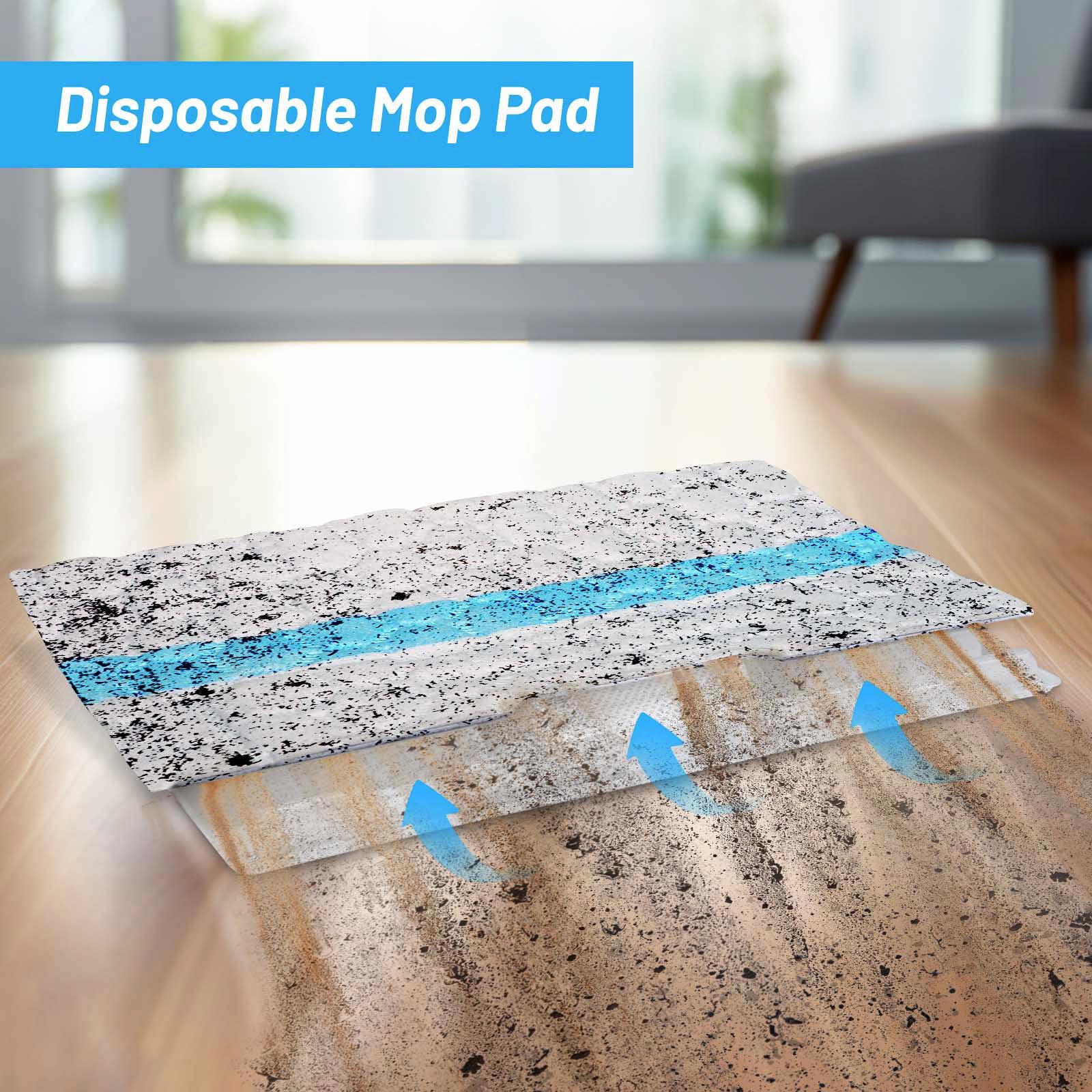KozzHogar 40 Pack Disposable Replacement Mop Pads Compatible with Shark Vacmop VM252 VM251 VM200 VM200C VM190 VM252C QM250 VM250 VC205 Vacuum Mops Refills for All Hard Floors