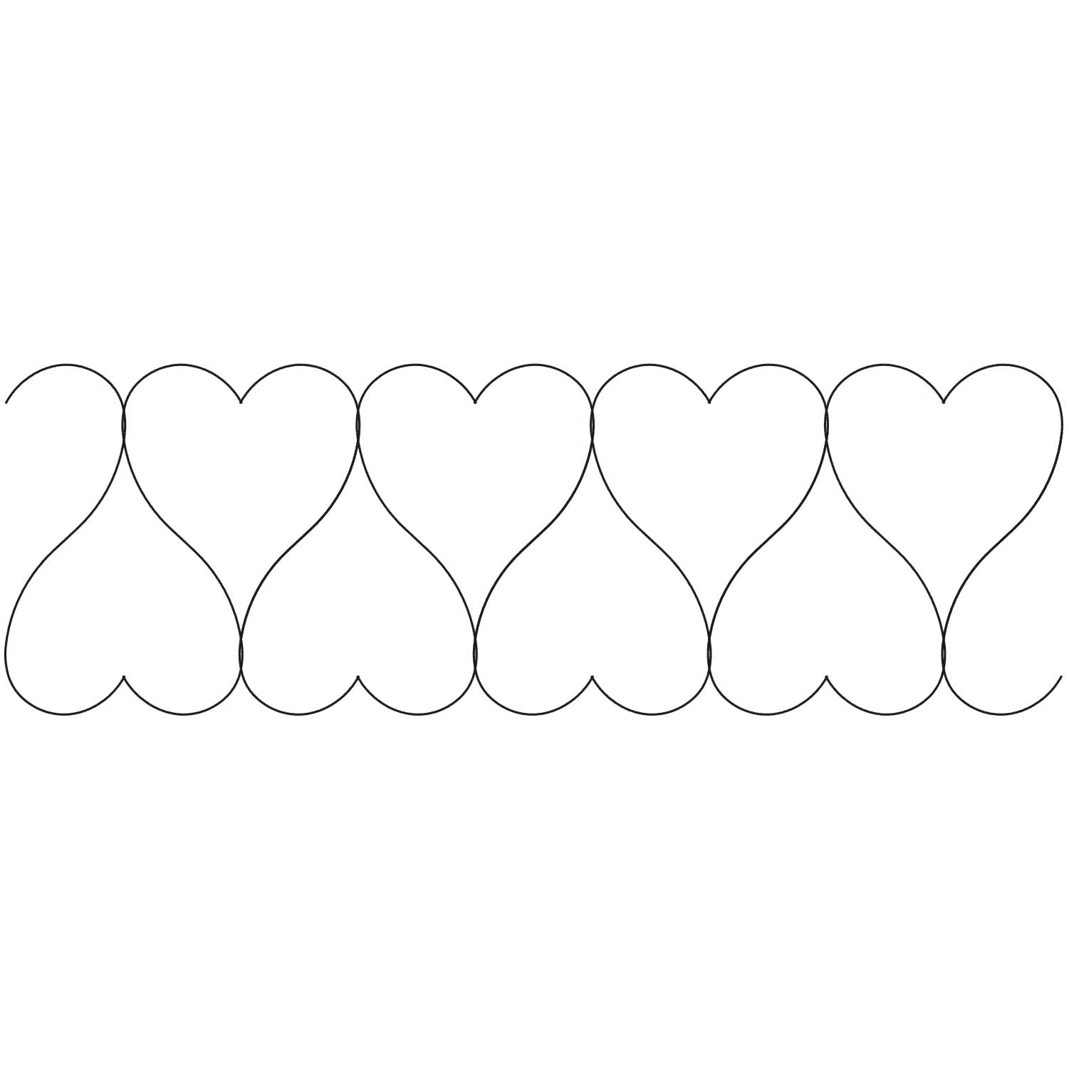 Quilting Stencils for Machine and Hand Quilting - 2 Quilting Stencils for Border Patterns - Heart Border Plastic Quilt Stencil Set with Guide