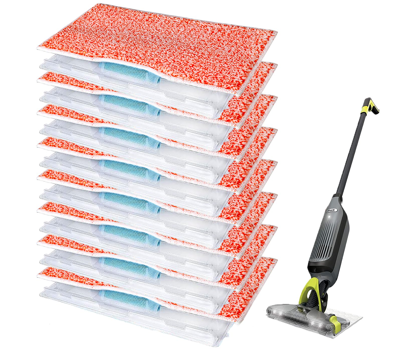 KVLZ Reusable Vacmop Replacement Pads Refills Compatible with Shark Vacmop VM252 VM250 VM200 VC205 VM190 Vacuum Mop Pad Refills (8 PCS)