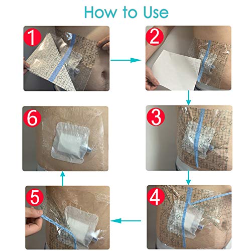 Thigh Lift Tape Transparent Lifting Adhesive Bandage Patch for Leg Body Sagging Skin Fat Cellulite Invisible Anti Chafing Ultra-Thin Inner Paste Waterproof Pad Disposable 4"x4.7" (Pack of 50)