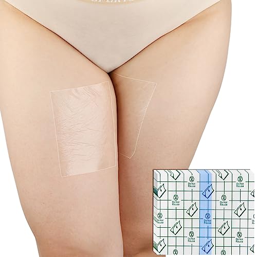 Thigh Lift Tape Transparent Lifting Adhesive Bandage Patch for Leg Body Sagging Skin Fat Cellulite Invisible Anti Chafing Ultra-Thin Inner Paste Waterproof Pad Disposable 4"x4.7" (Pack of 50)
