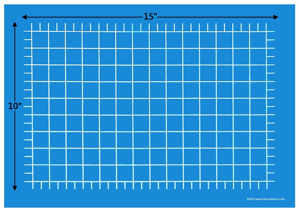 Full Line Stencil -Grid- Edge to Edge Nylon Mesh Stencil, Continuous Line Template for Free Motion Quilting, Domestic Machine Quilting, Hand Quilting, Long-Arm Quilting (30555)
