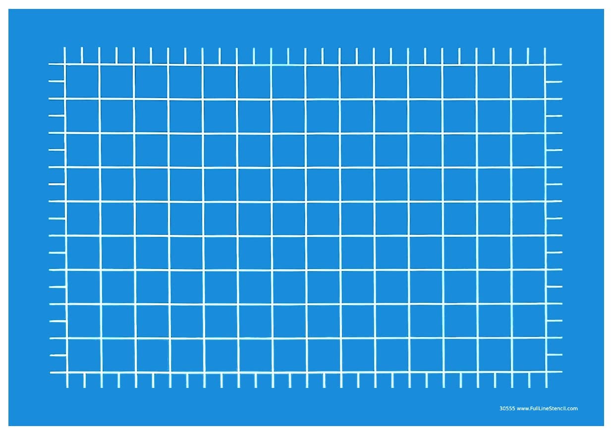 Full Line Stencil -Grid- Edge to Edge Nylon Mesh Stencil, Continuous Line Template for Free Motion Quilting, Domestic Machine Quilting, Hand Quilting, Long-Arm Quilting (30555)