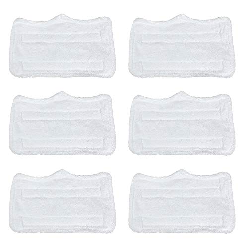 The Elixir Eco Green Microfiber Replacement Washable Cleaning Mop Pads Cleaner for Shark Steam & Spray Mop Replacement Pads S3101, S3250, S3251, S3202, SK410, SK4350CO, SK460, SK140, SK141 (Pack of 6)