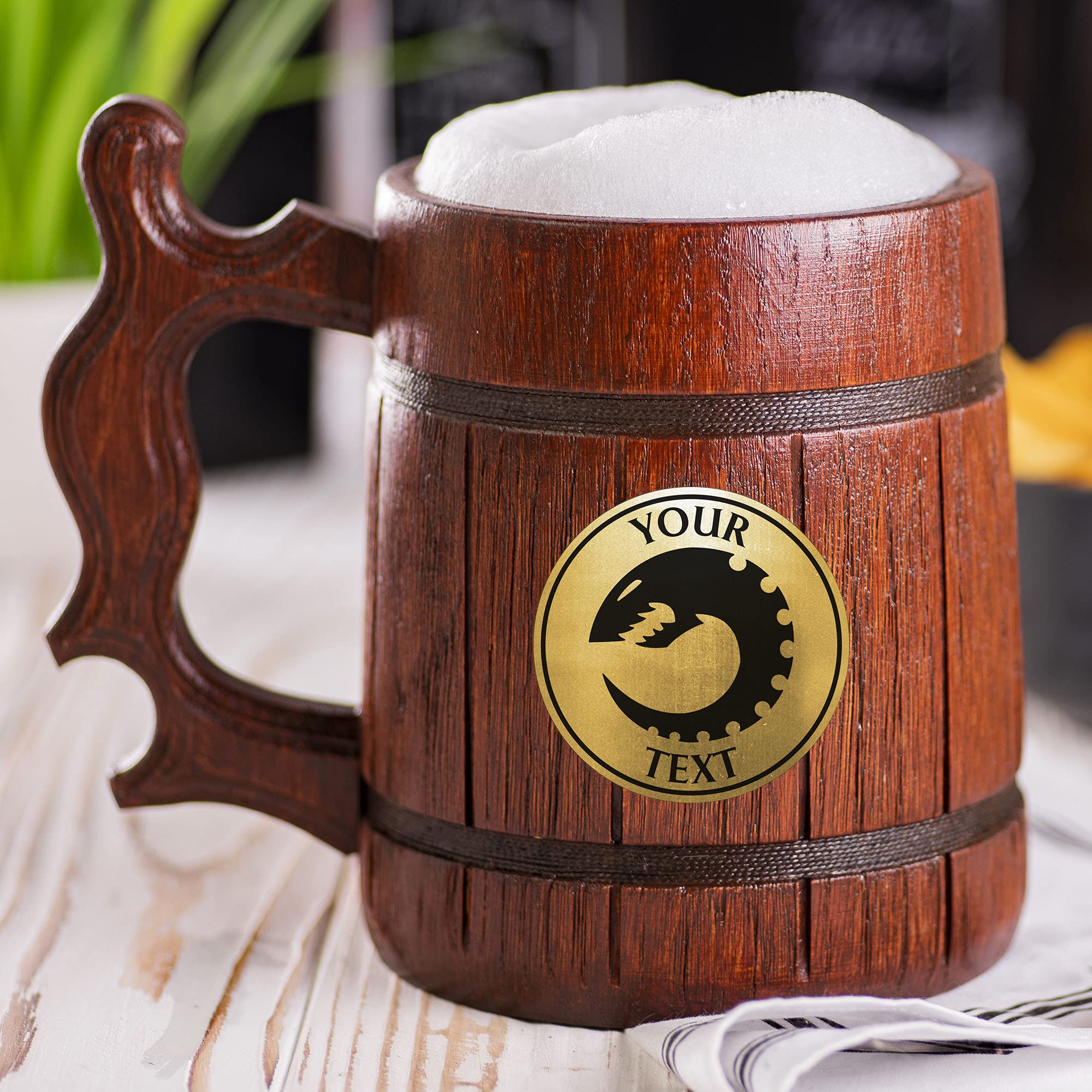 Tyranids Beer Stein, Personalized 40K Wooden Beer Mug, Custom Beer Stein