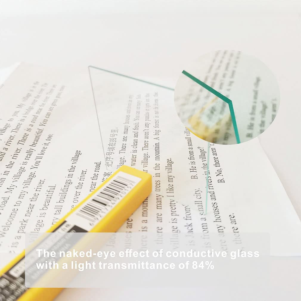 ITO Coated Conductive Glass 10mm×20mm Transparent Indium Tin Oxide Coating Conductive Glass for Lab R&D Use Sheet Resistance: ≤15ohm/sq (120 Pieces)