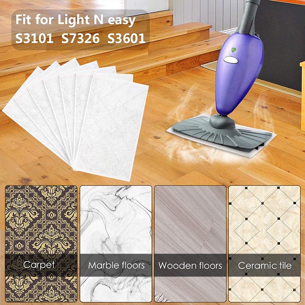 VCLENA Cleaning Mop pad Replacement Pads for Light N Easy S301 S3601 S3101 S7326 7688ANB 7688ANW 7618ANB 7618ANW Floor Steam Cleaner 7 Pack