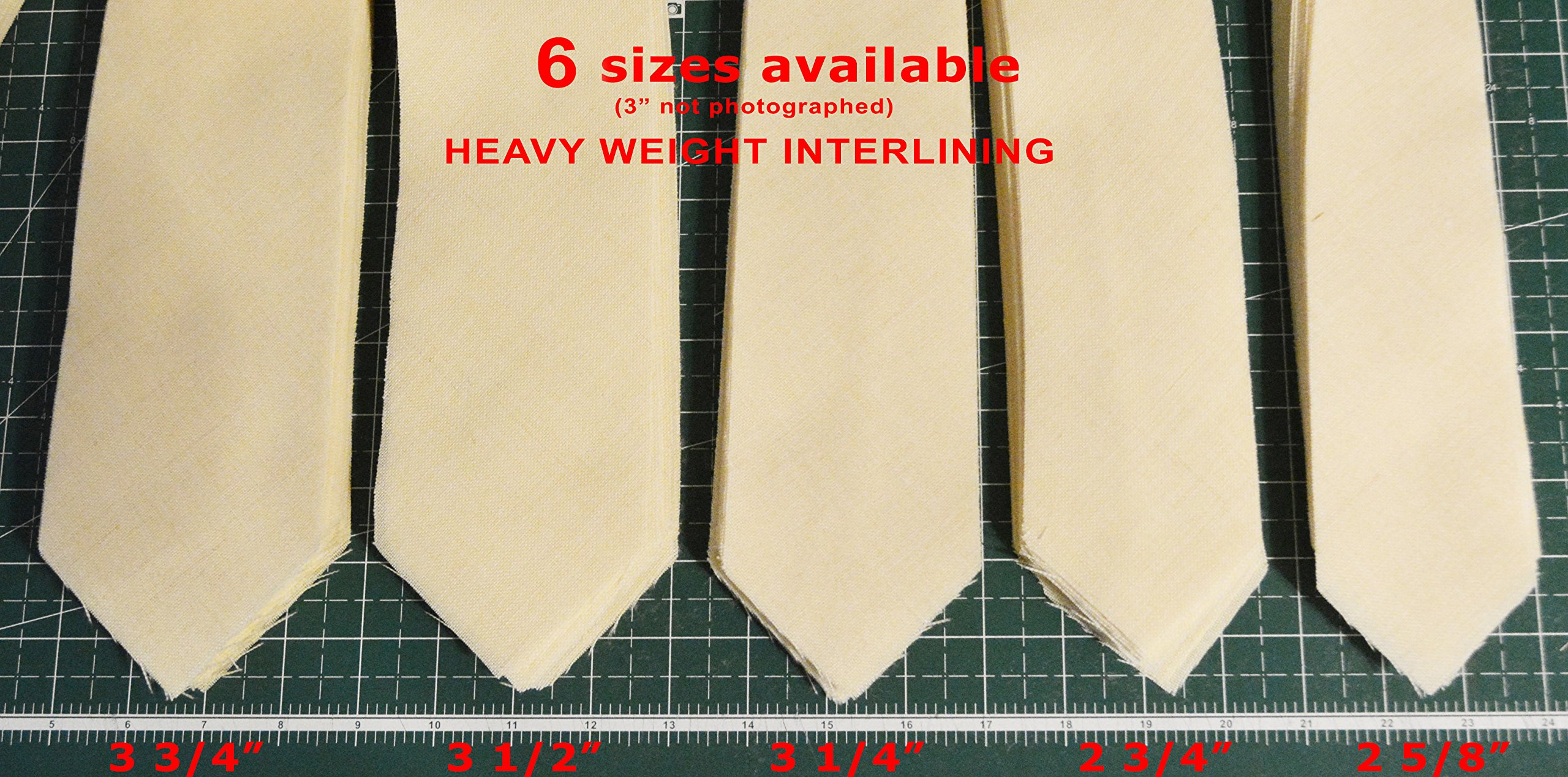 10 Pack of PRE-Cut 100% Wool Heavy Weight Necktie interfacing/Interlining - AC Ter Kuile, Finest Available, Made in Netherlands