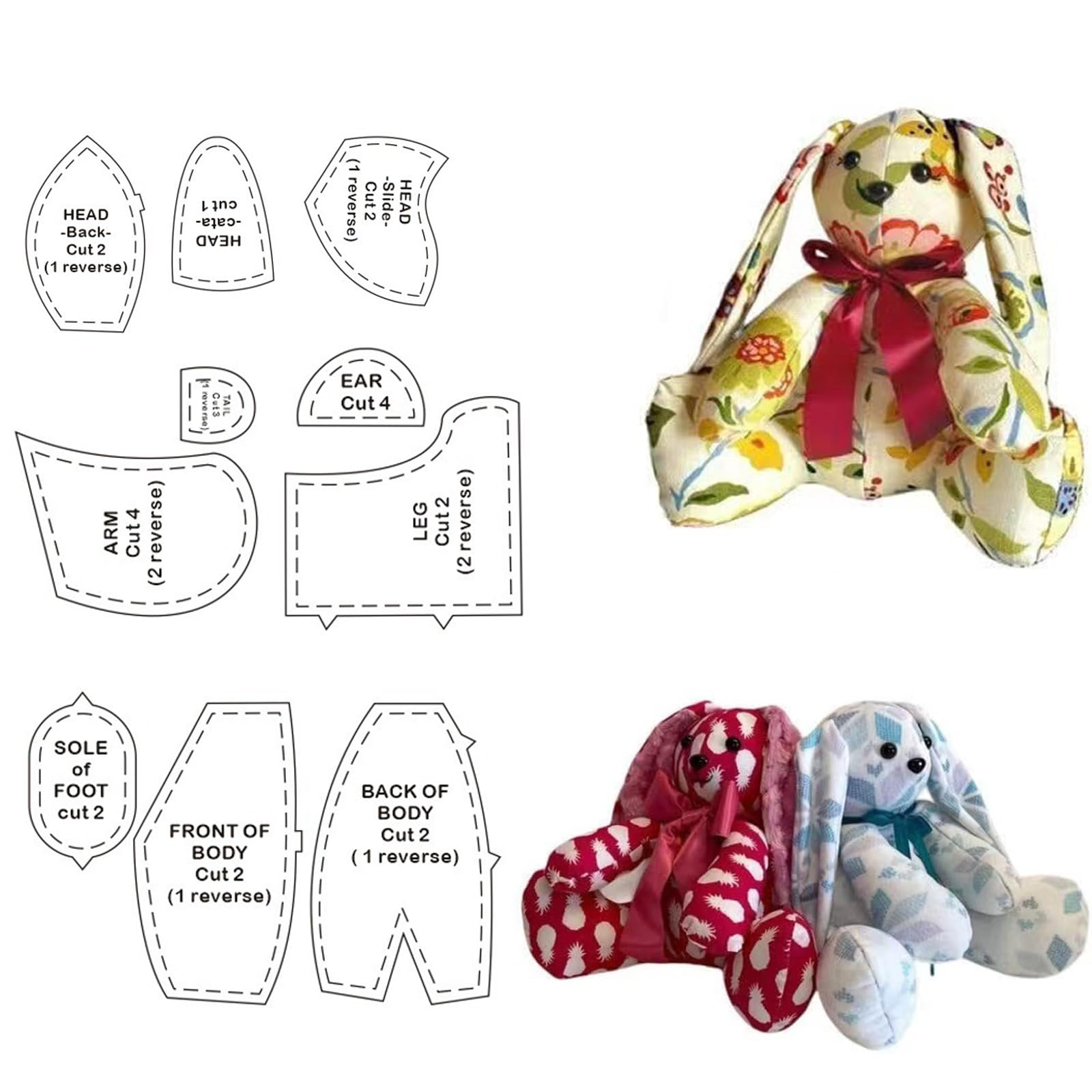 TIMESS 10 PCS Memory Bear Sewing Patterns Template, Acrylic Quilting Templates Cutting Set, 12 Inches
