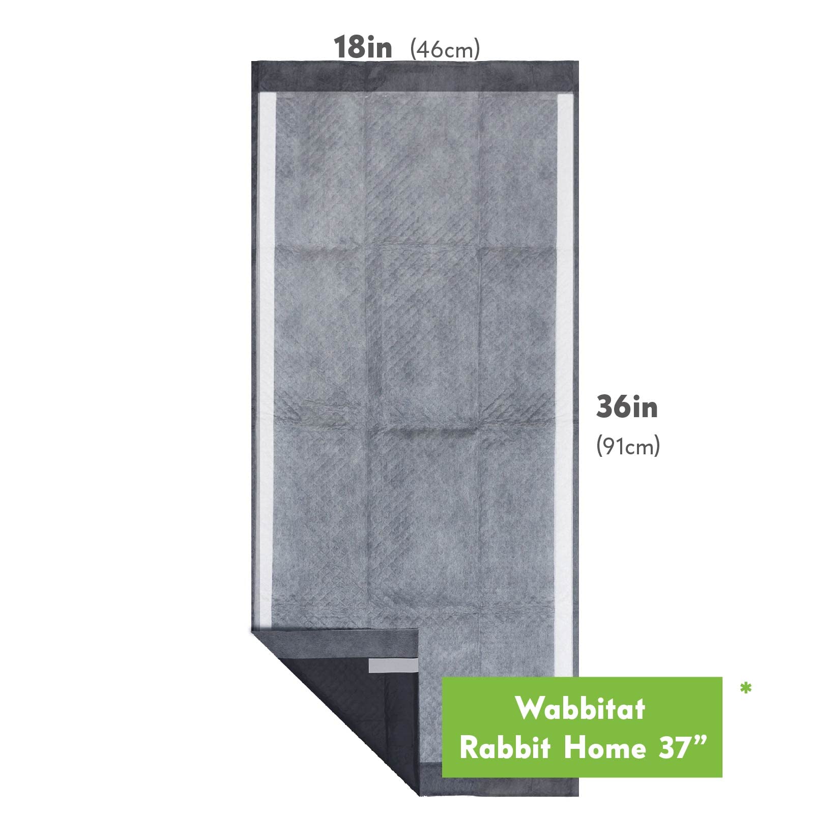 Paw Inspired Disposable Guinea Pig Cage Liners | Bamboo Charcoal Odor Controlling | Super Absorbent Liners Pee Pads for Ferrets, Rabbits, Hamsters, and Small Animals (36x18 (Wabbitat 37") - 16 ct)