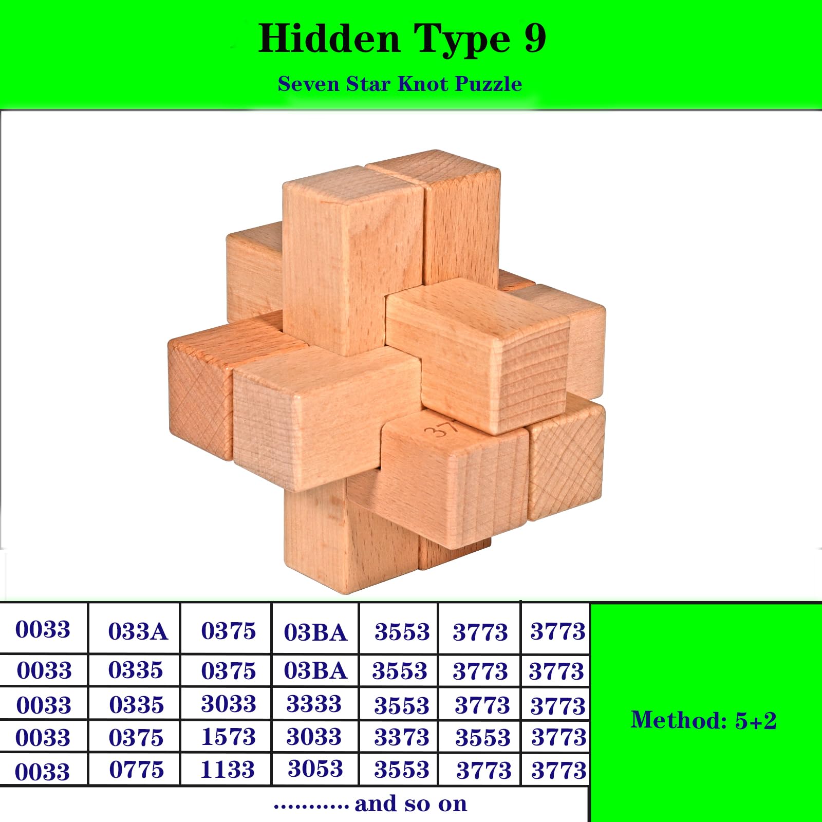 Onietoiy Difficult 20pcs DIY Wooden Brain Teaser Puzzle Toy 9 Types Assembly Building Blcok Games 94 Methods Challenge IQ Lock Toys 3D Brainteaser Educational Puzzles Unique Gift for Kids and Adults