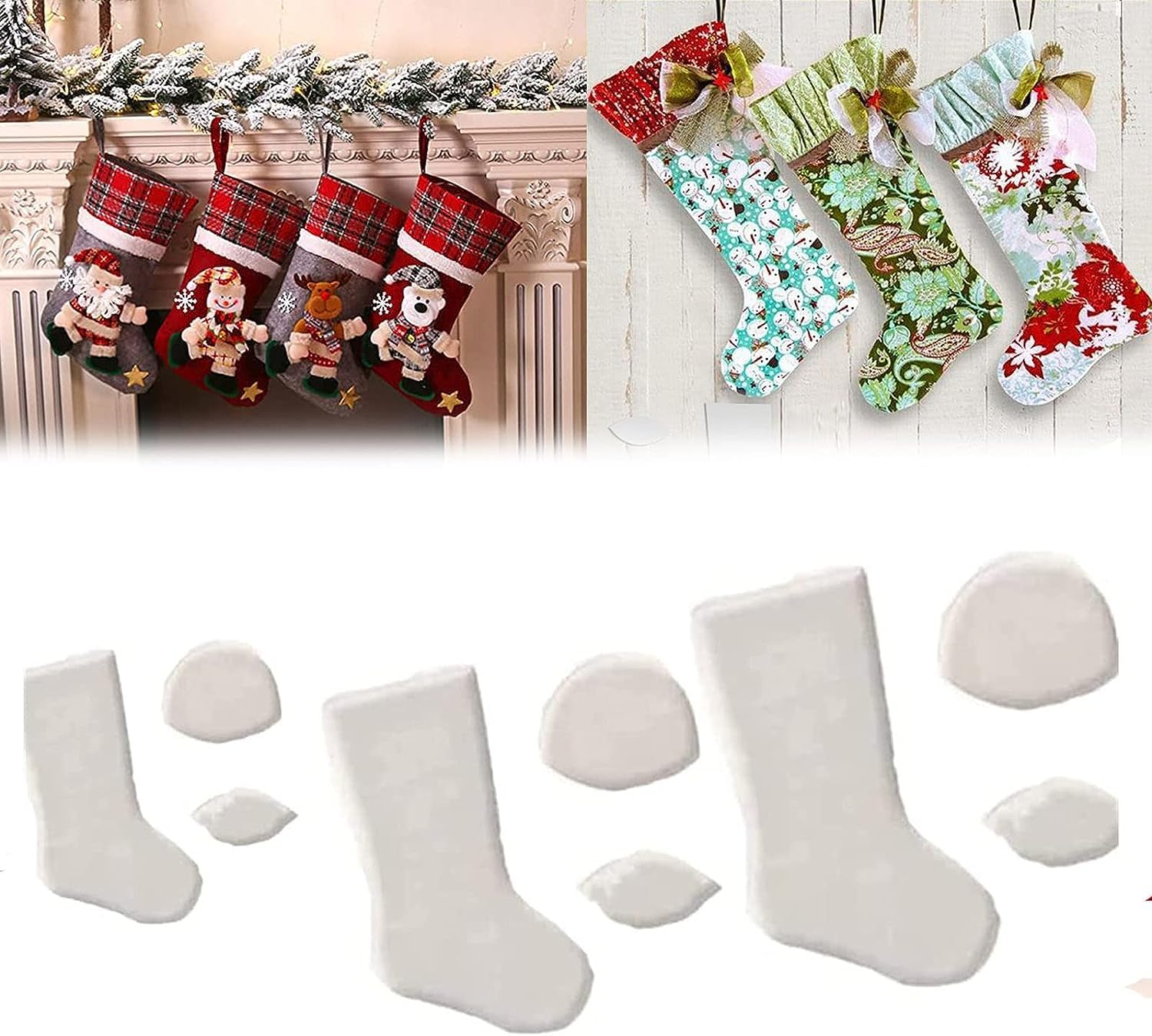 Handmade Christmas Stocking Template Set, Personalized Christmas Stockings Template for Sewing, Creative DIY Acrylic Christmas Eve Socks Sewing Quilting Knitting Stencil