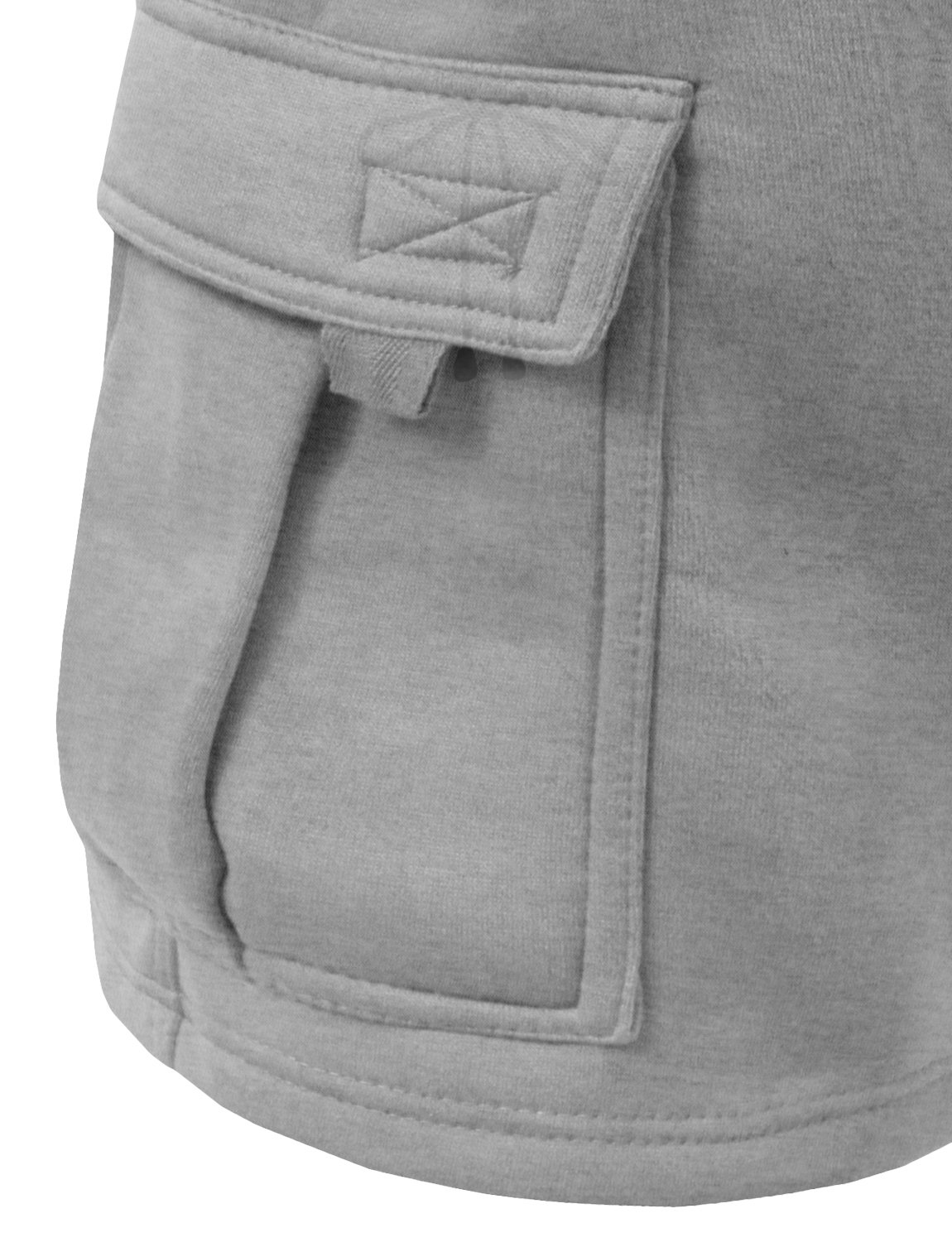 NE PEOPLE Men’s Cargo Shorts – Active Casual Comfy Workout Gym Elastic Drawstring Fleece Pockets Sweat Pants NEMP07 Hgray XL HeatherGray